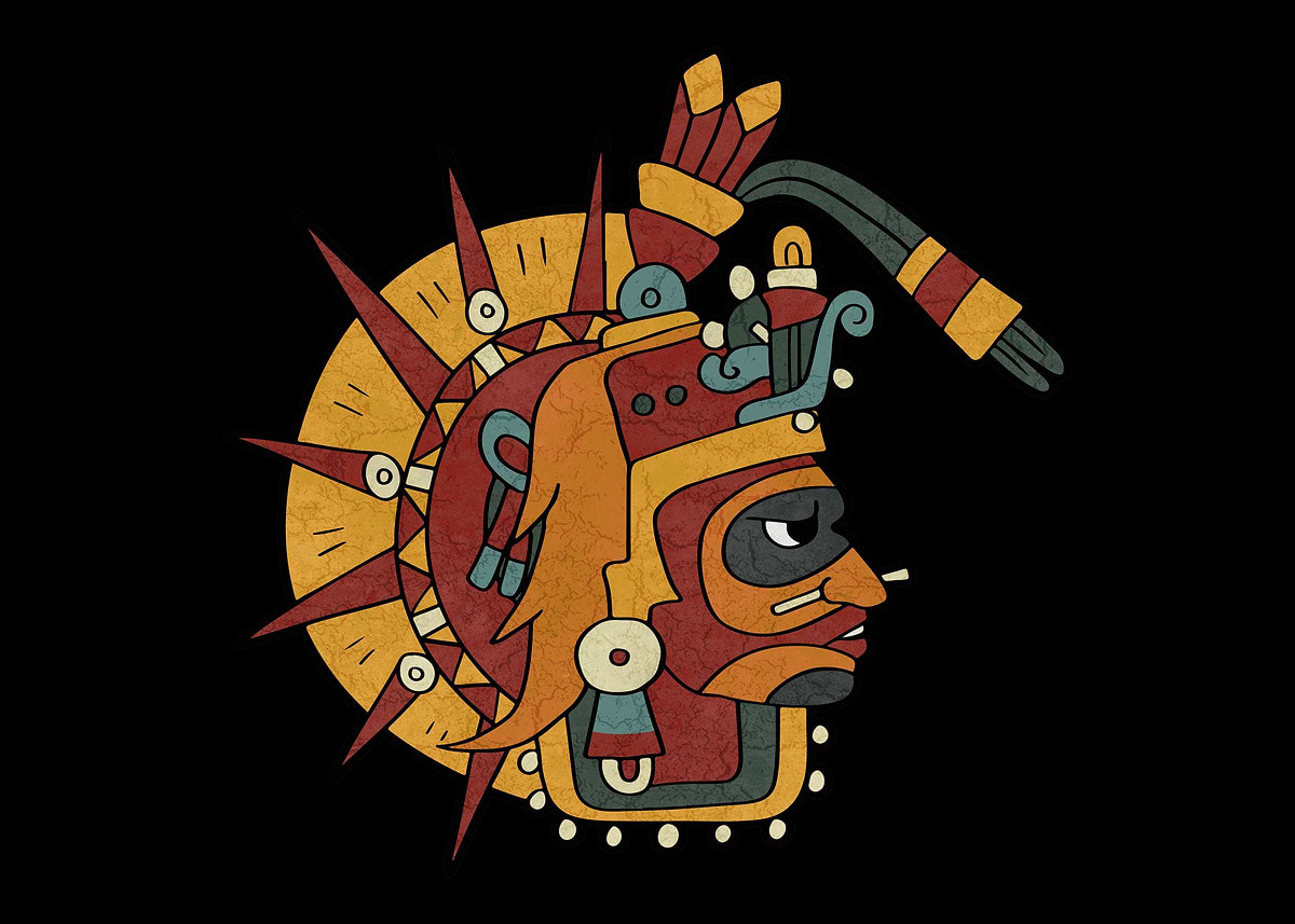 'Tonatiuh Aztec God Sun God' Poster, picture, metal print, paint by ...