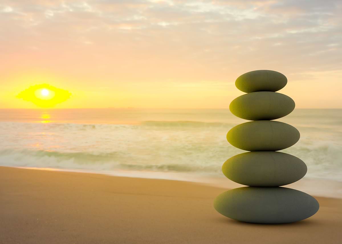 'Zen Stones' Poster, picture, metal print, paint by Luna Baxter | Displate