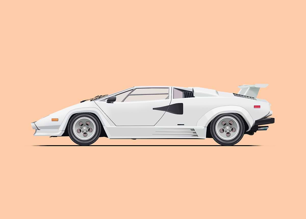 'Lamborghini Countach 1974' Poster, picture, metal print, paint by ...