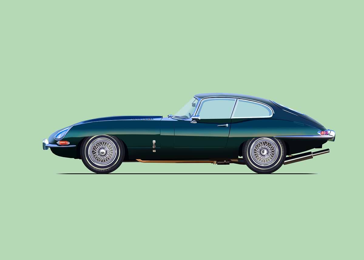 'Jaguar E Type' Poster, picture, metal print, paint by Edward Torry ...