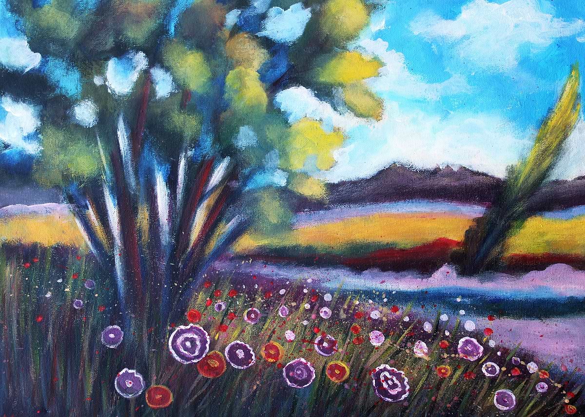 'Beautiful world' Poster, picture, metal print, paint by Vesna ...