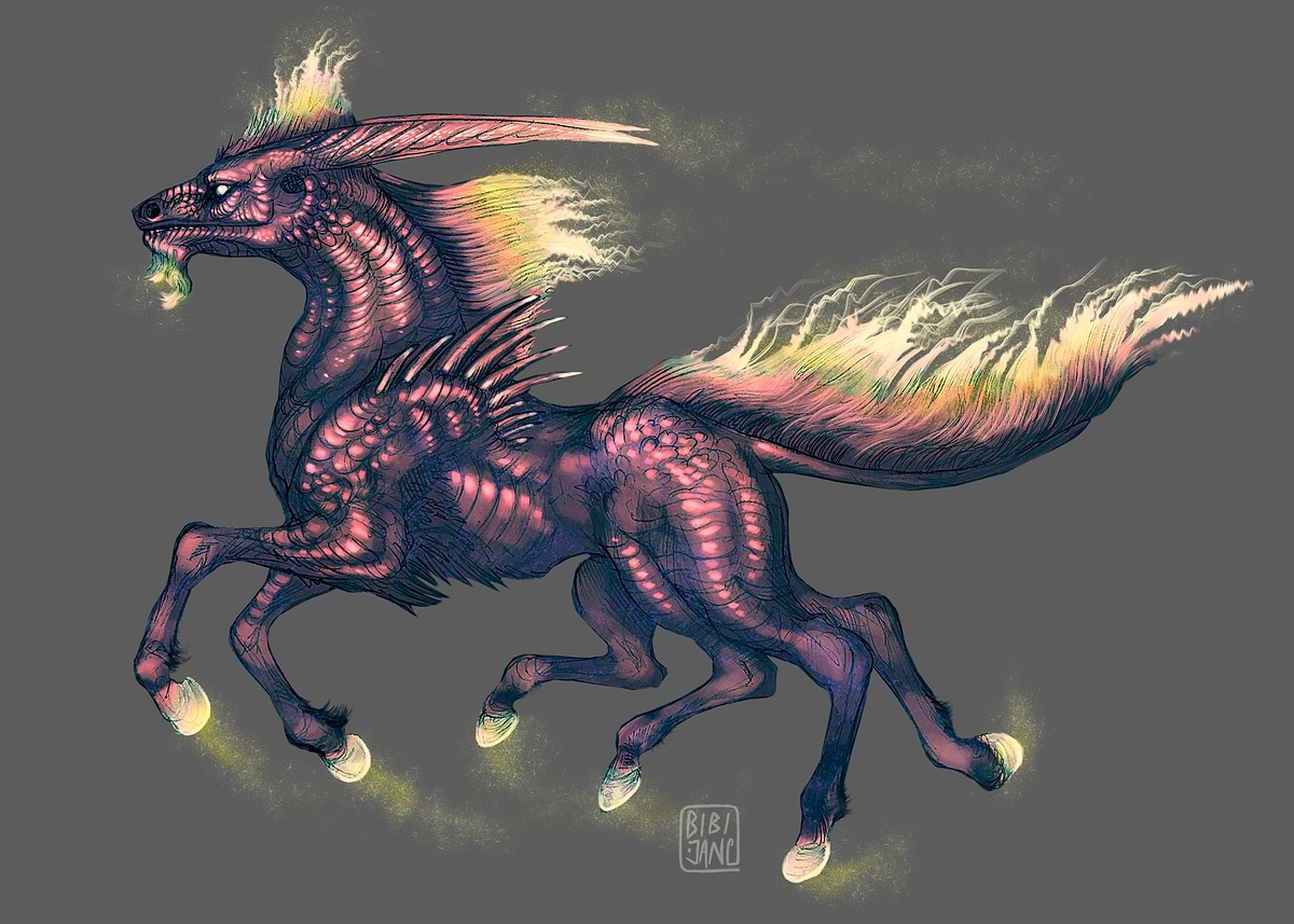 'Unicorn dragon' Poster, picture, metal print, paint by Bibiana ...