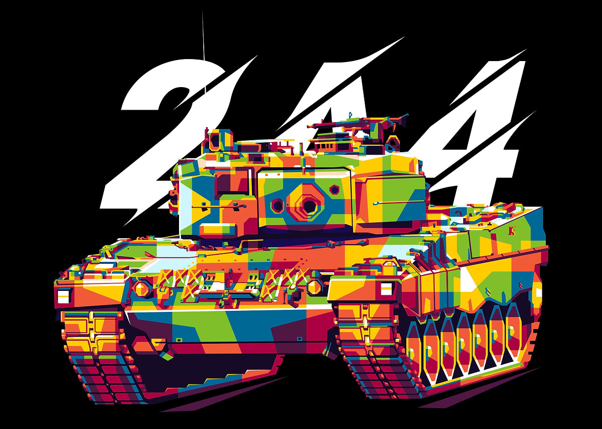 'Leopard 2A4' Poster, picture, metal print, paint by Lintang Wicaksono ...