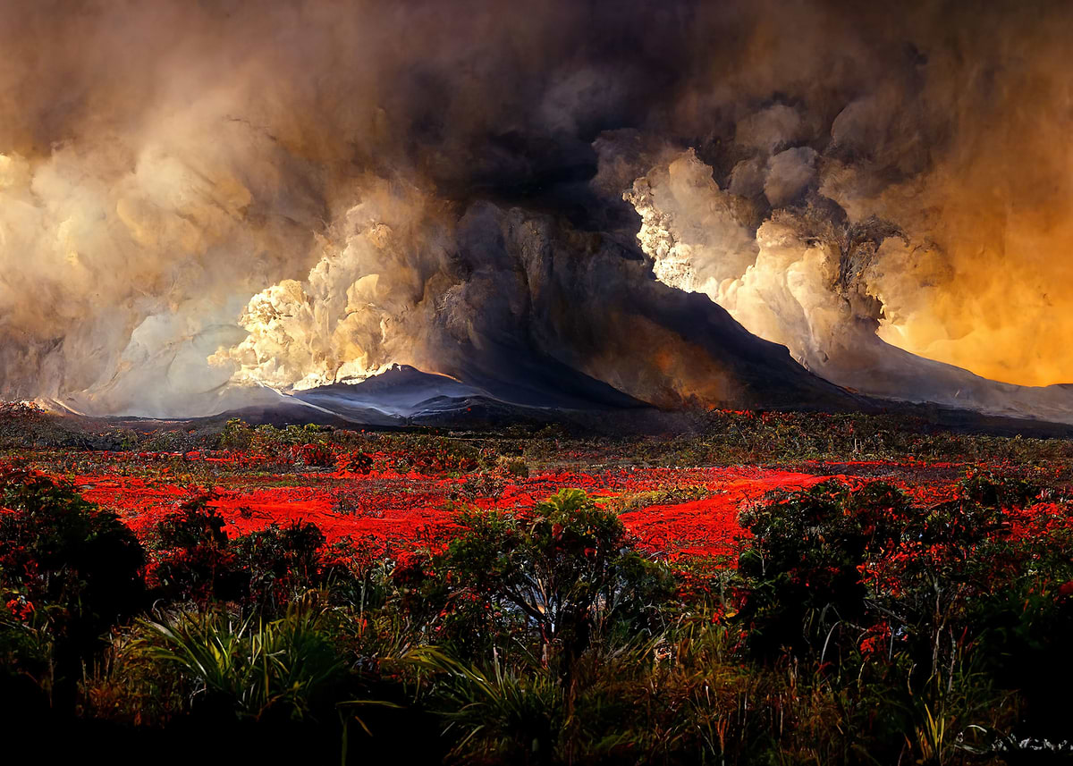 'Australian bushfire I' Poster, picture, metal print, paint by Mezma ...