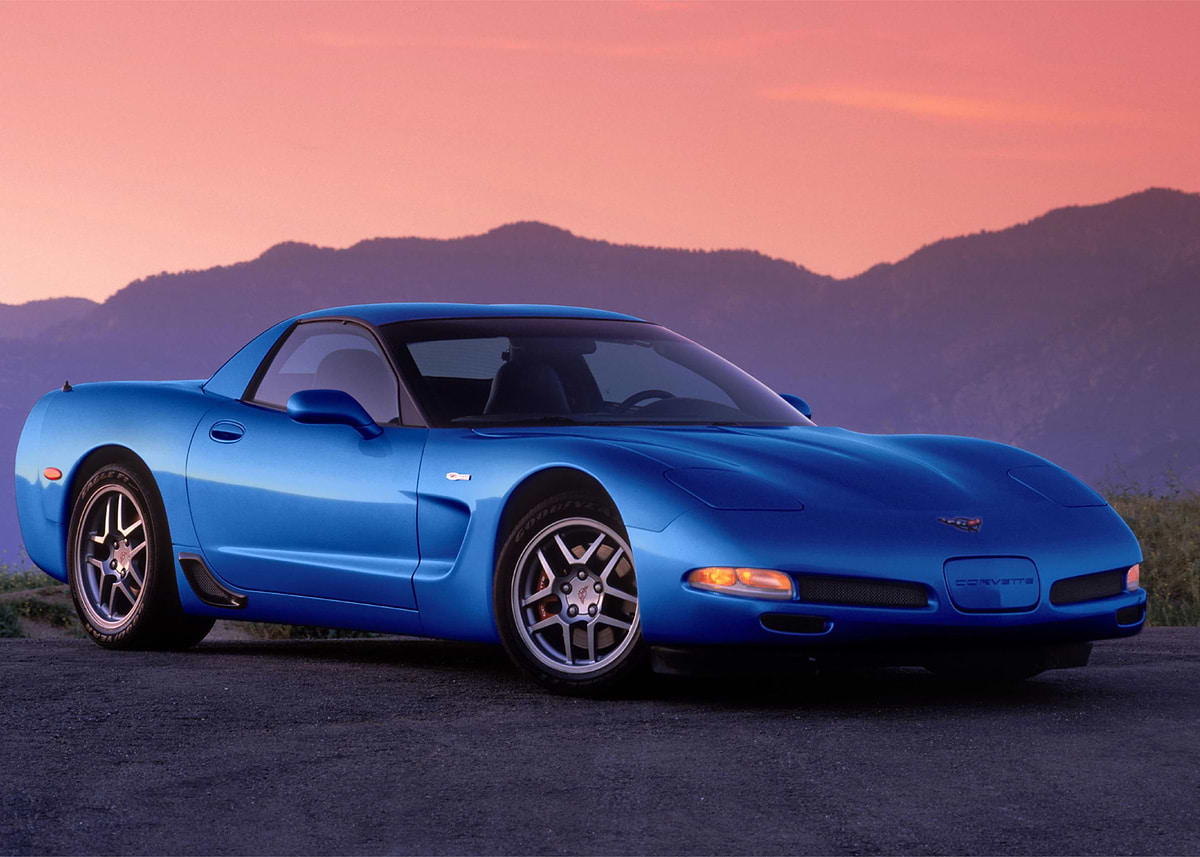 'Corvette C5' Poster, picture, metal print, paint by Job Lodders | Displate