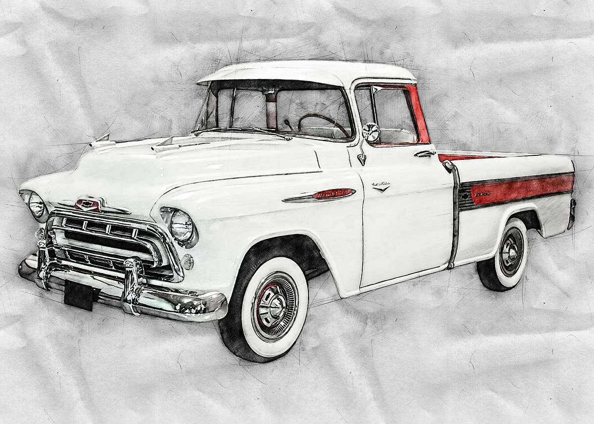 '1957 Chevrolet Cameo' Poster, picture, metal print, paint by ...