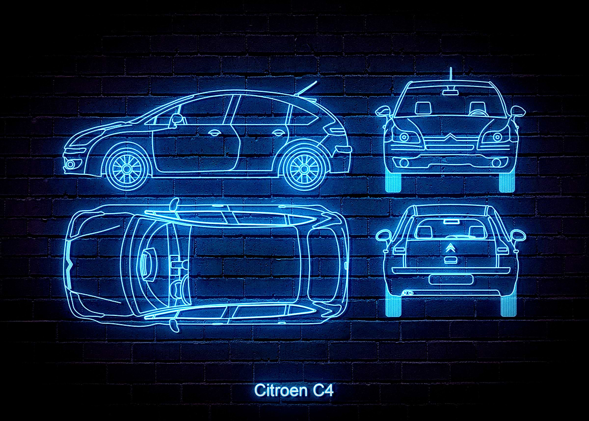 'Citroen C4' Poster, picture, metal print, paint by Black Iris | Displate