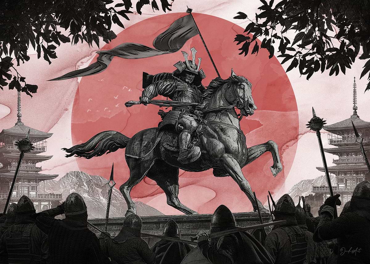 'Rising Sun' Poster, picture, metal print, paint by Jendi | Displate