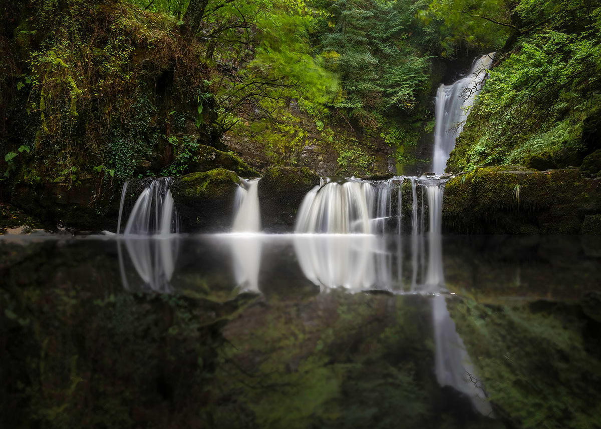 'Waterfall reflection' Poster, picture, metal print, paint by Leighton ...