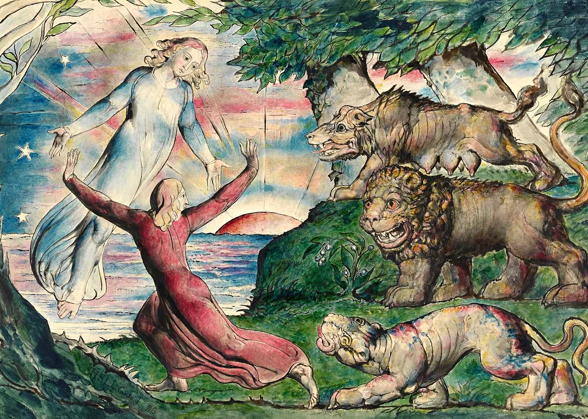 'Dante and the Three Beasts' Poster, picture, metal print, paint by ...