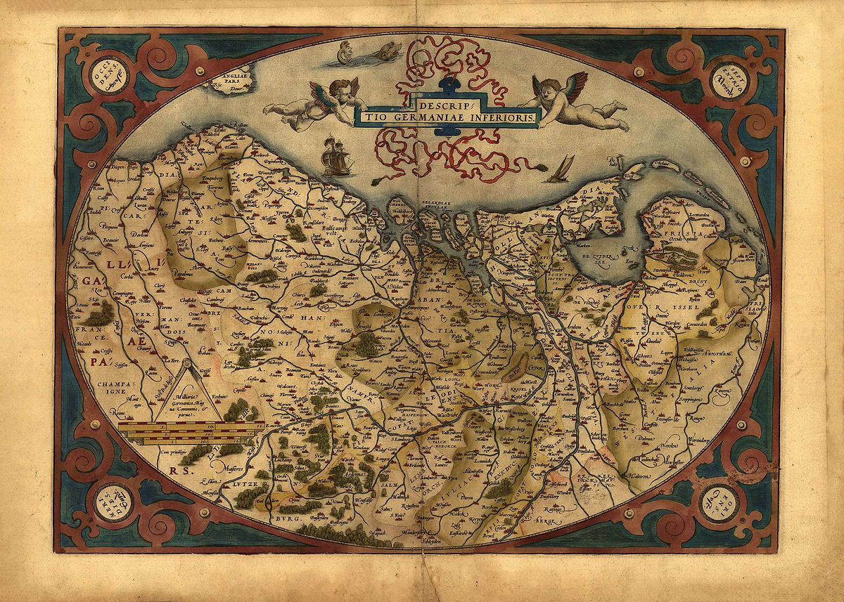 'German 1645 Old Map' Poster, picture, metal print, paint by REAL ...