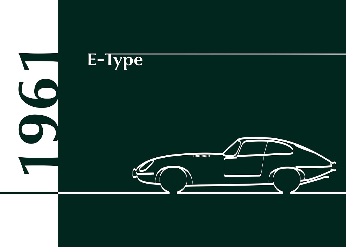 '1961 Jaguar E Type Cupe' Poster, picture, metal print, paint by ...
