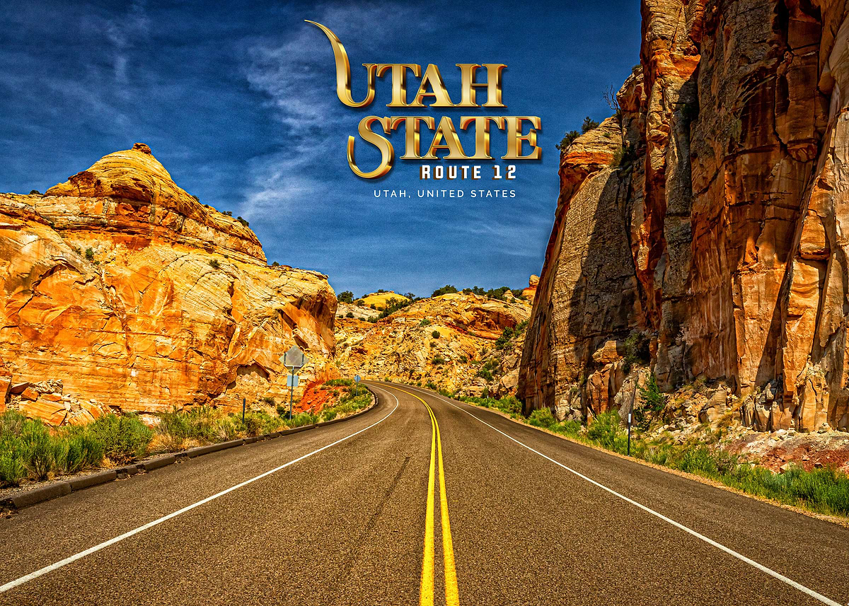 'Utah State Route 12 Drive' Poster, picture, metal print, paint by ...