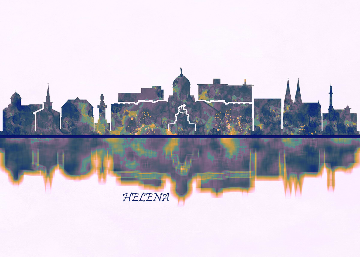 'Helena Skyline' Poster, picture, metal print, paint by Towseef Dar ...