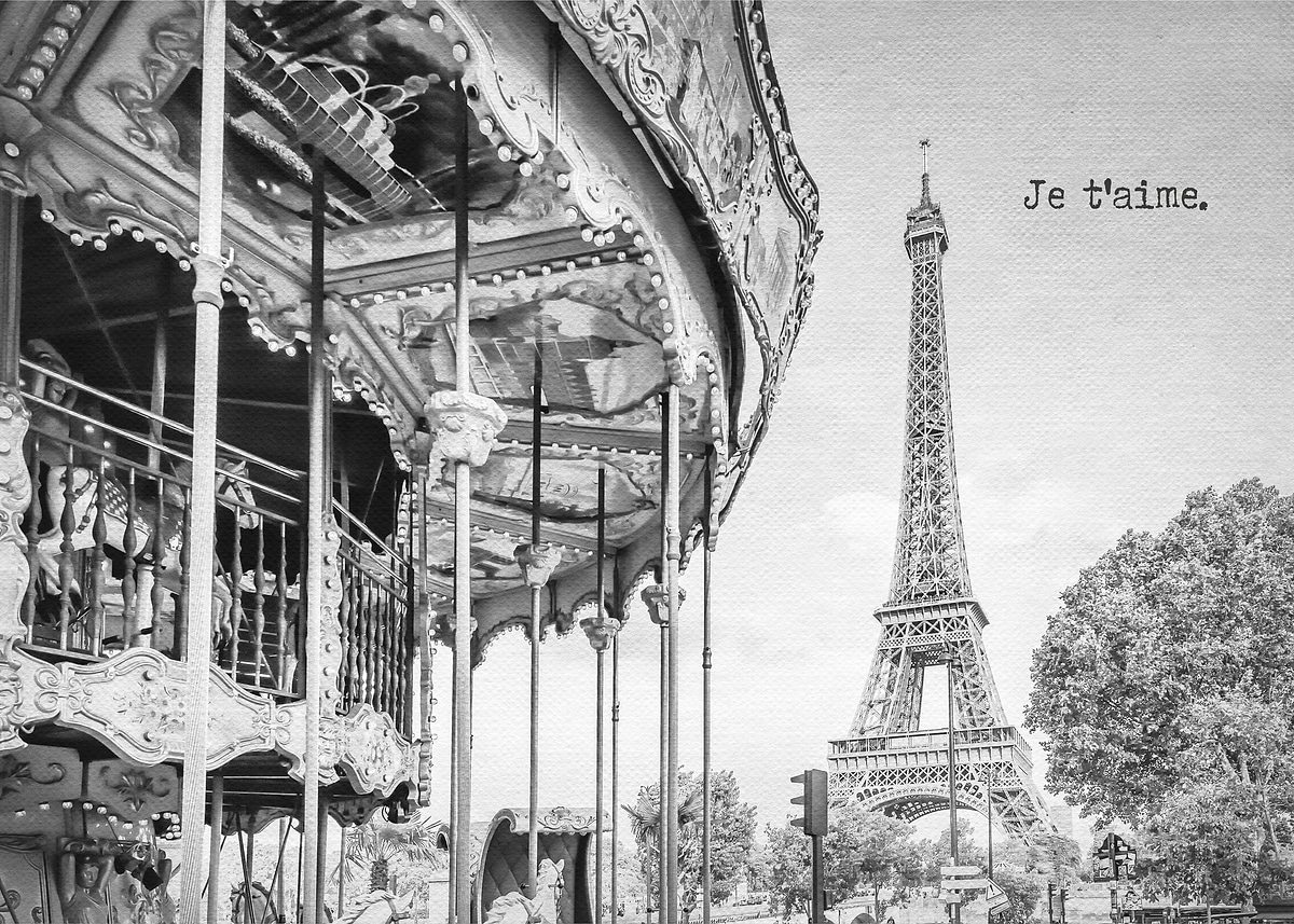 'Je taime Paris' Poster, picture, metal print, paint by Melanie Viola ...