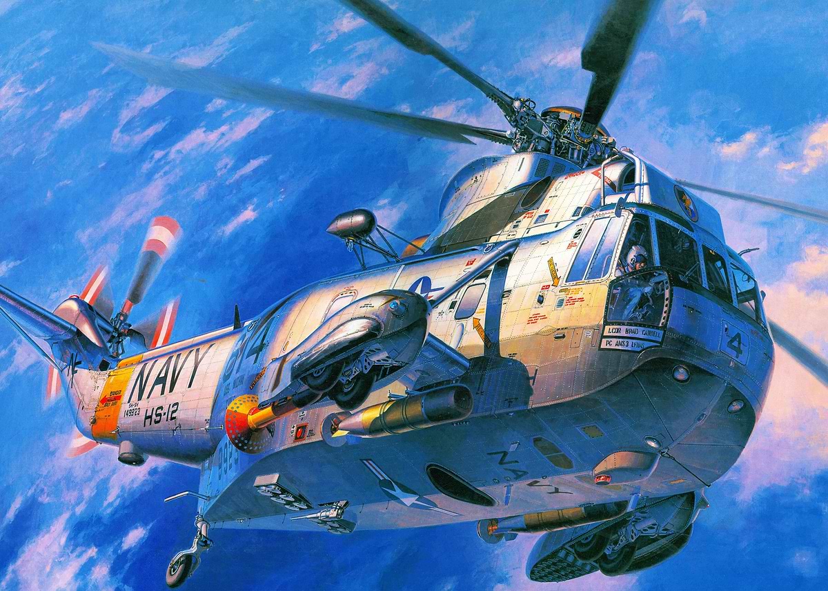 'Sikorsky SH3 Sea King Heli' Poster, picture, metal print, paint by ...