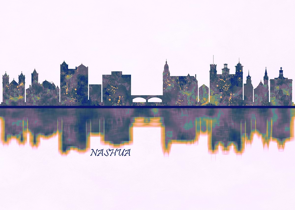 'Nashua Skyline' Poster, picture, metal print, paint by Towseef Dar ...