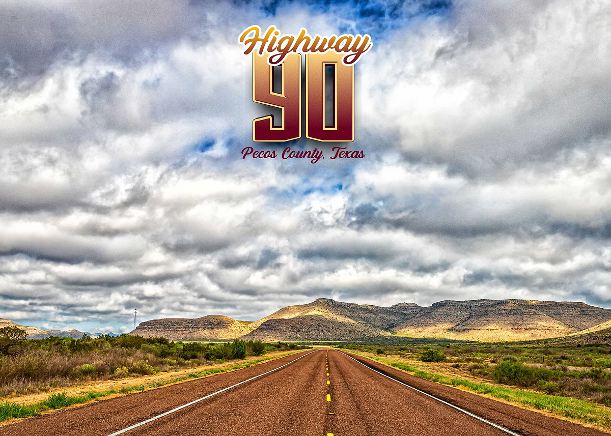 'Highway 90 Pecos County TX' Poster, picture, metal print, paint by ...