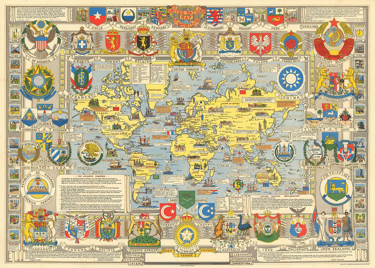 'United Nations World Map' Poster, picture, metal print, paint by Sam ...