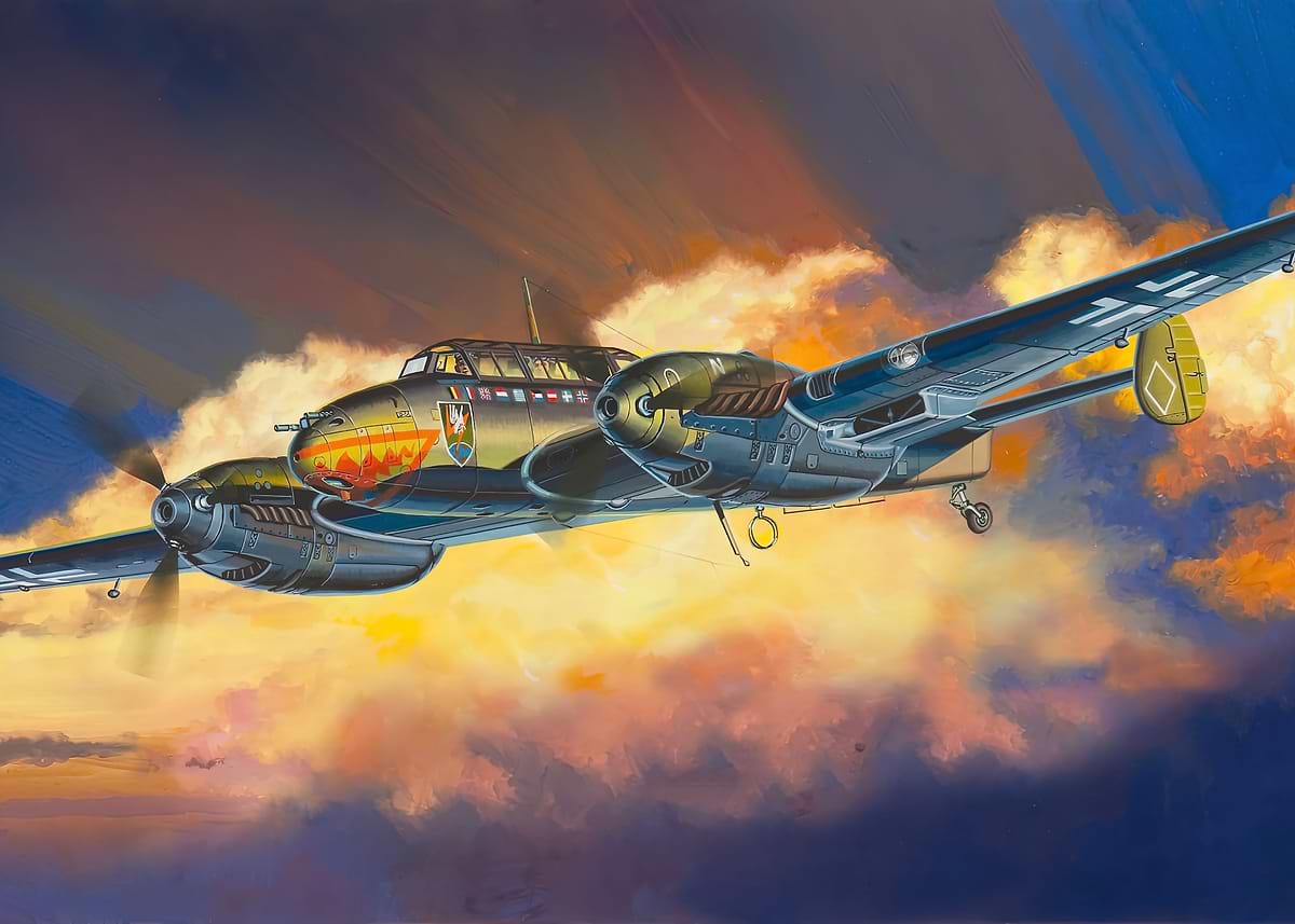 'BF110 Heavy Fighter WW2' Poster, picture, metal print, paint by AirCraft Lover | Displate