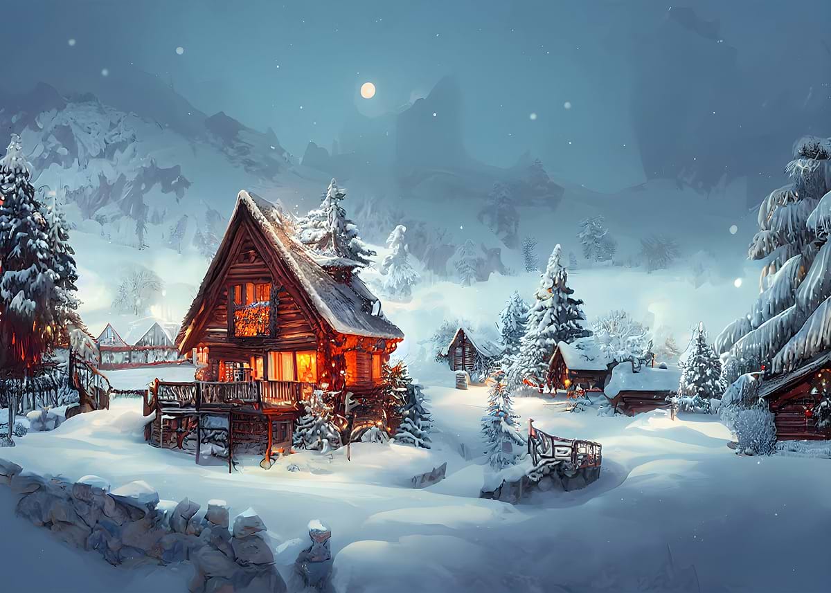 'Winter Landscapes Home' Poster, picture, metal print, paint by Max ...