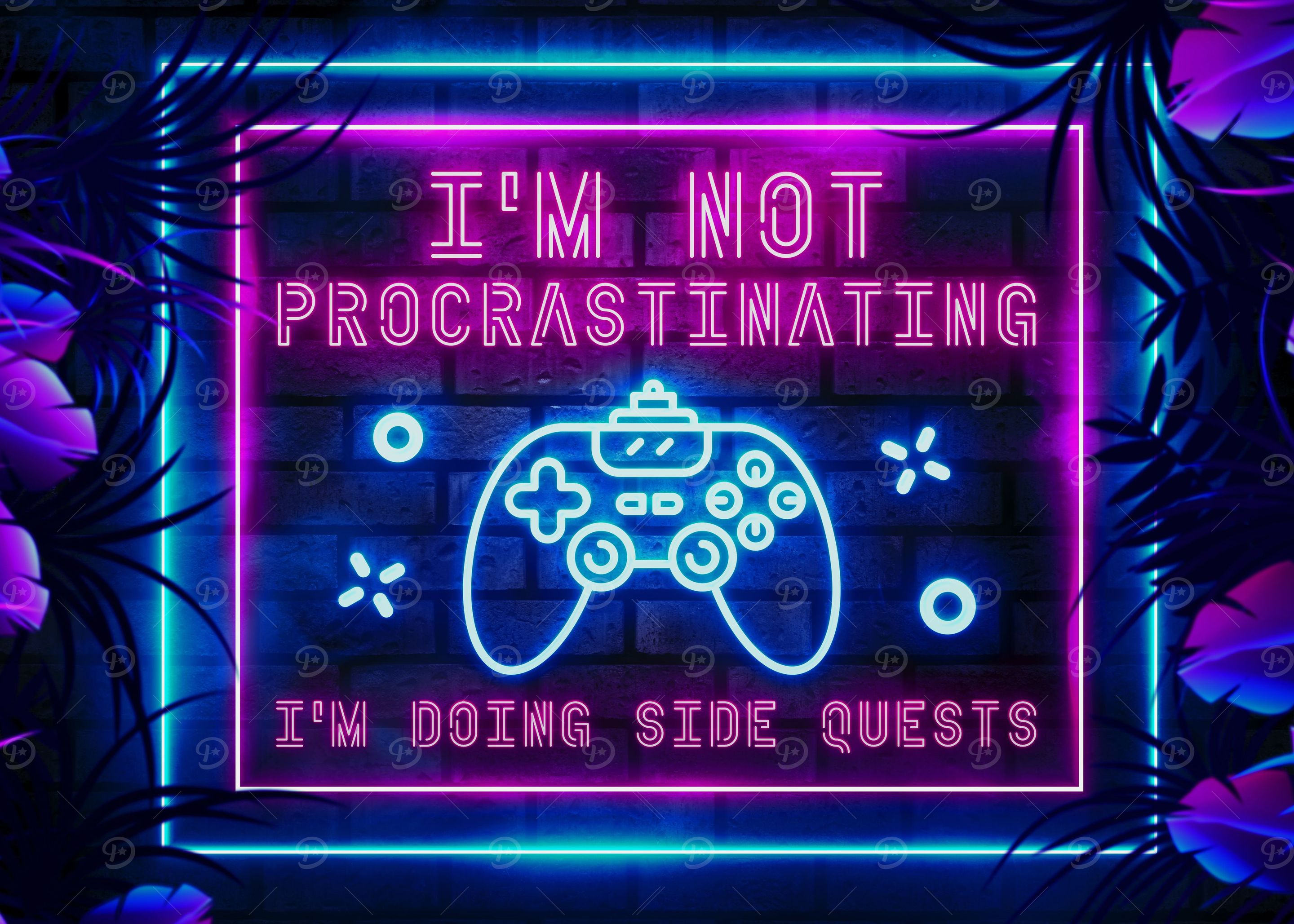 'Funny Gaming Quotes Room' Poster, picture, metal print, paint by ...