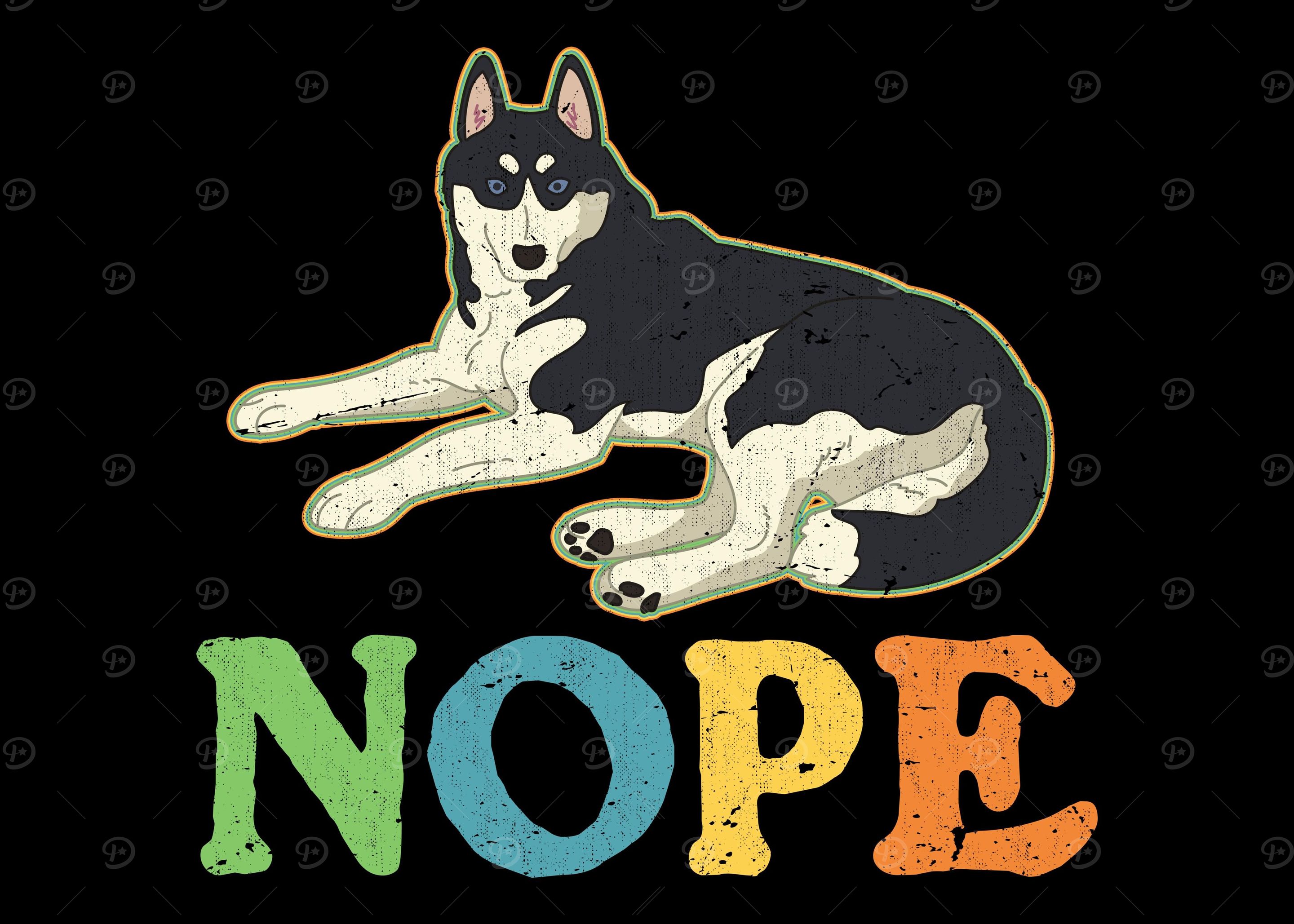 'Nope Lazy Siberian' Poster, picture, metal print, paint by ...