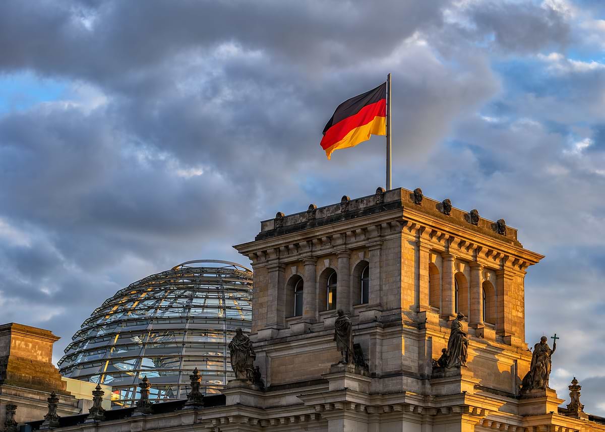 'Berlin Reichstag At Sunset' Poster, picture, metal print, paint by ...