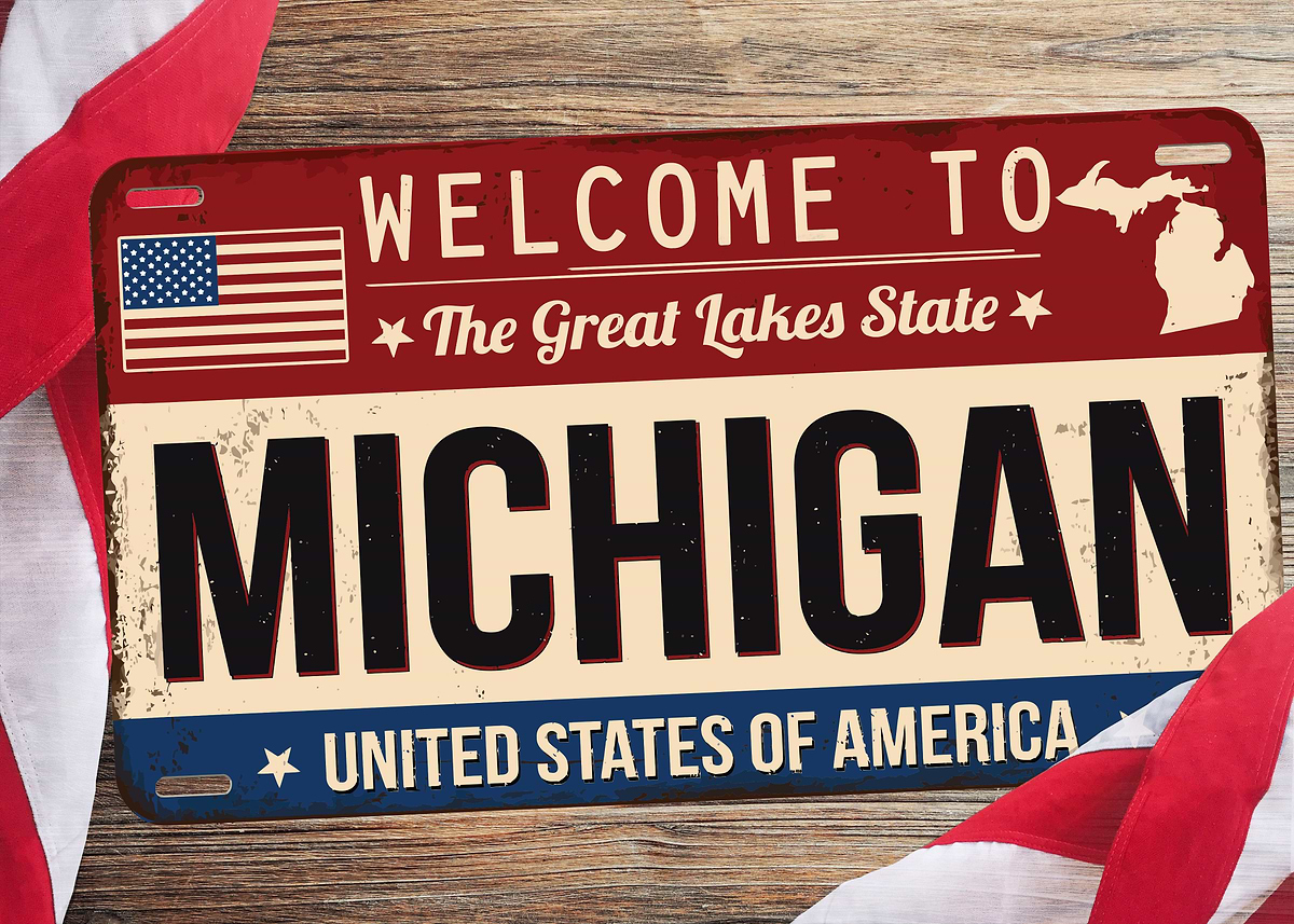 'MICHIGAN PLATES' Poster, picture, metal print, paint by Paulix Bed ...