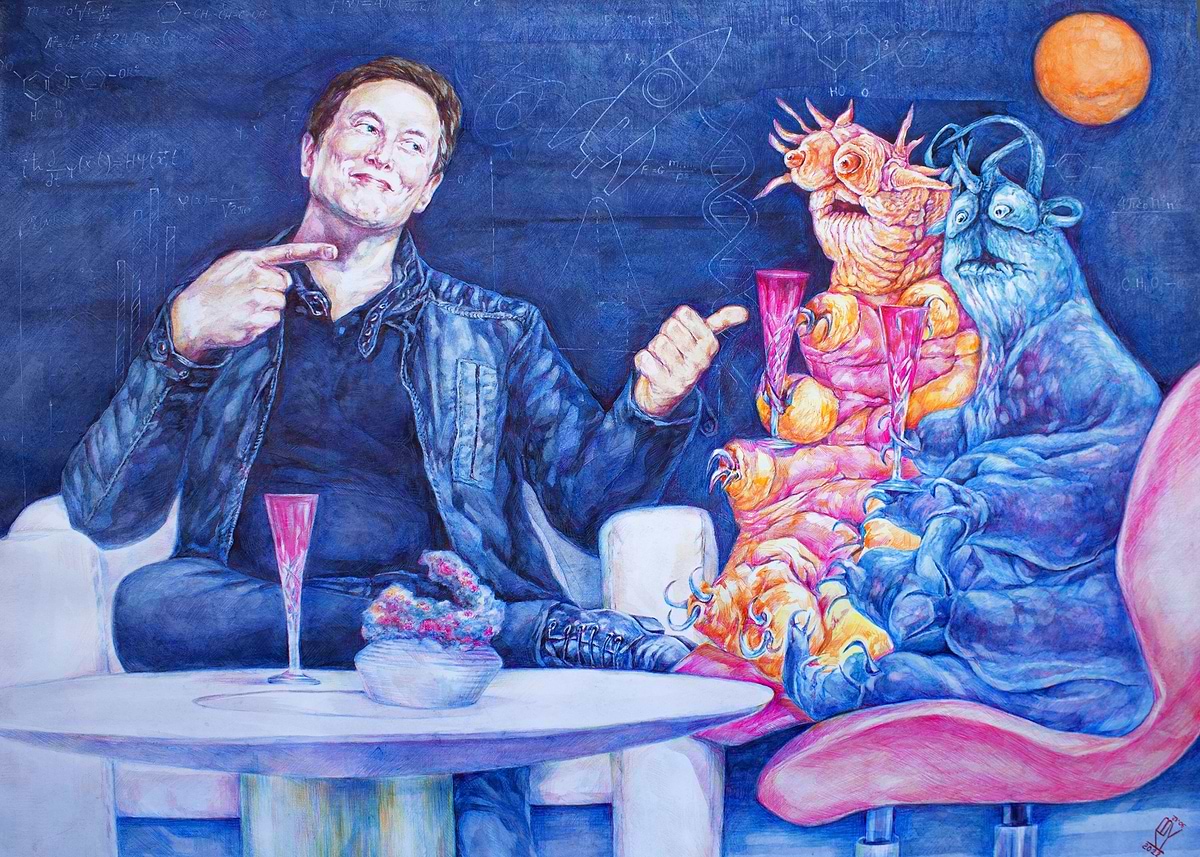 'Elon Musk ' Poster, picture, metal print, paint by Igor Komornyy ...