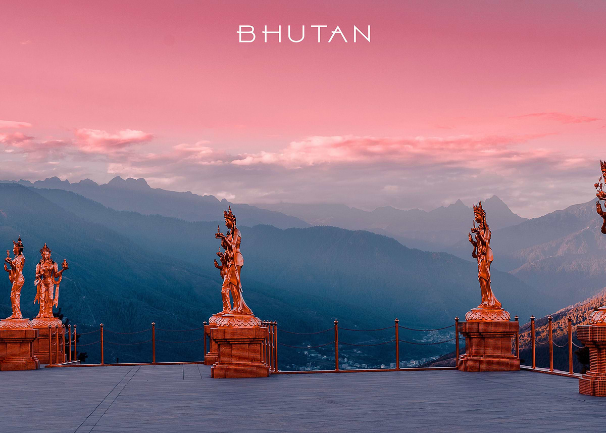 'Bhutan ' Poster, picture, metal print, paint by Famous City | Displate