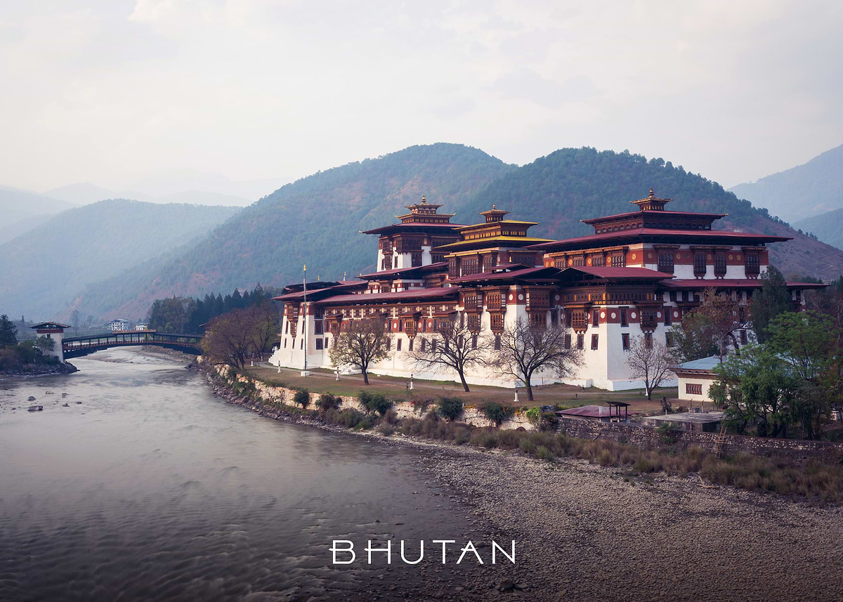 'Bhutan ' Poster, picture, metal print, paint by Famous City | Displate