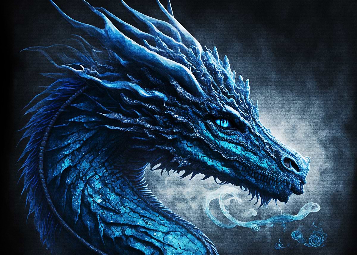 'Blue Dragon' Poster, picture, metal print, paint by Coffee Design ...