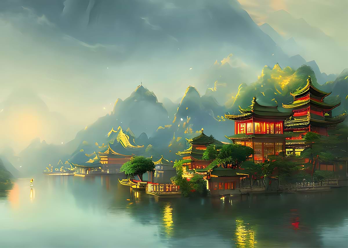 'Ambient Vintages Chinese' Poster, picture, metal print, paint by Alex ...