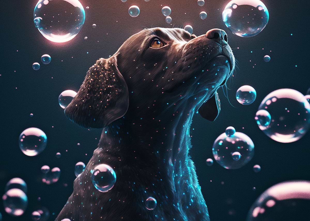 'Bubble Art Dog' Poster, picture, metal print, paint by Fachrul Abqary ...