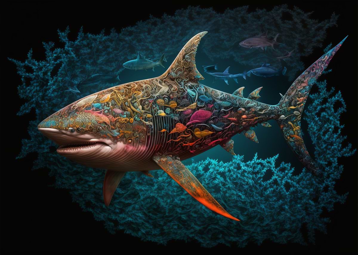'Fantasy Shark 15' Poster, picture, metal print, paint by Zanclus ...