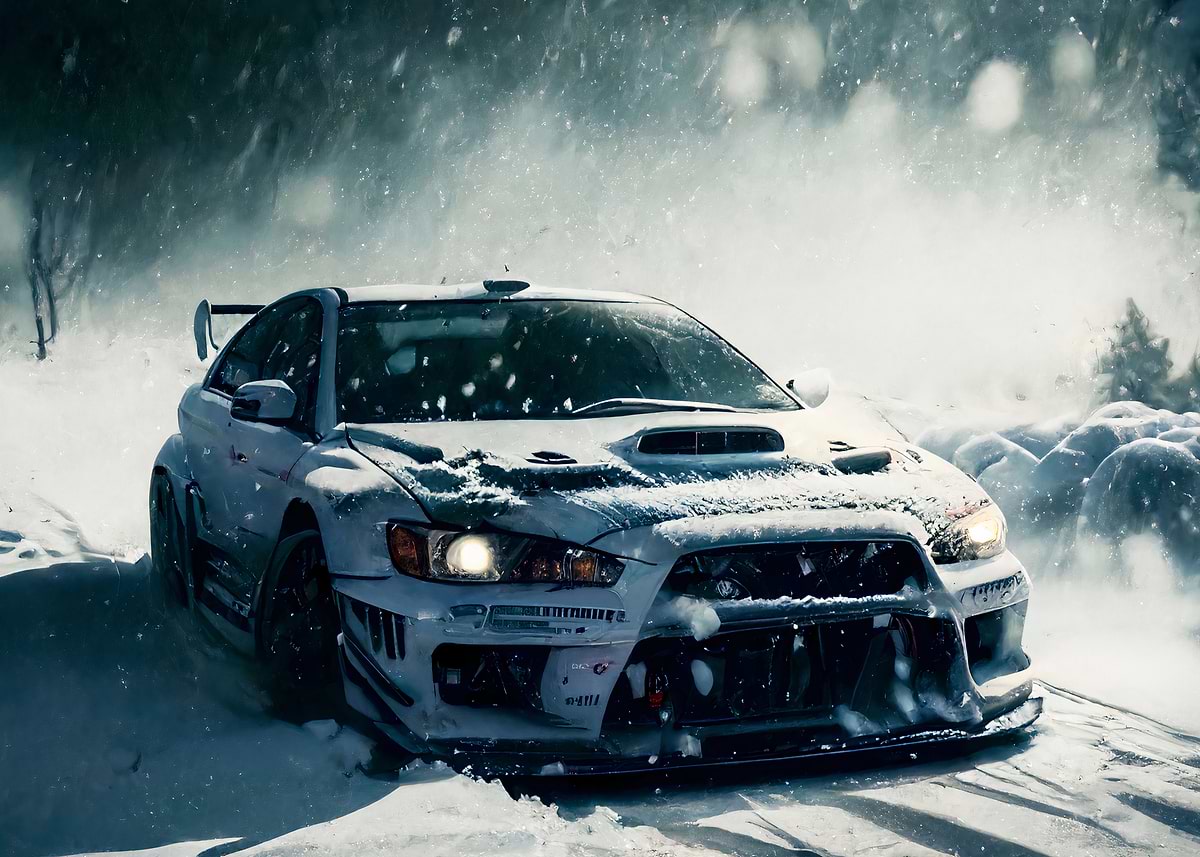 'Mitsubishi Lancer EVO v1' Poster, picture, metal print, paint by ...