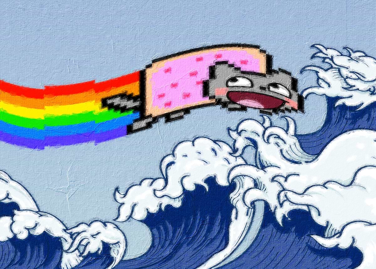 'Nyan Cat meme' Poster, picture, metal print, paint by Meme Daily ...