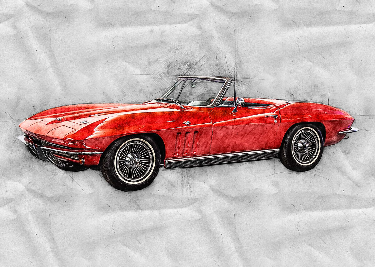 '1966 Chevrolet Corvette' Poster, picture, metal print, paint by ...