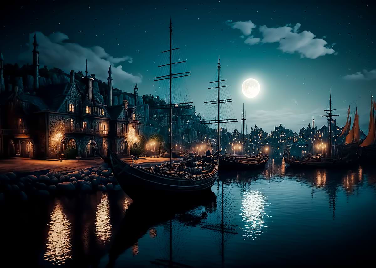 'Spanish Port' Poster, picture, metal print, paint by Diego The ...