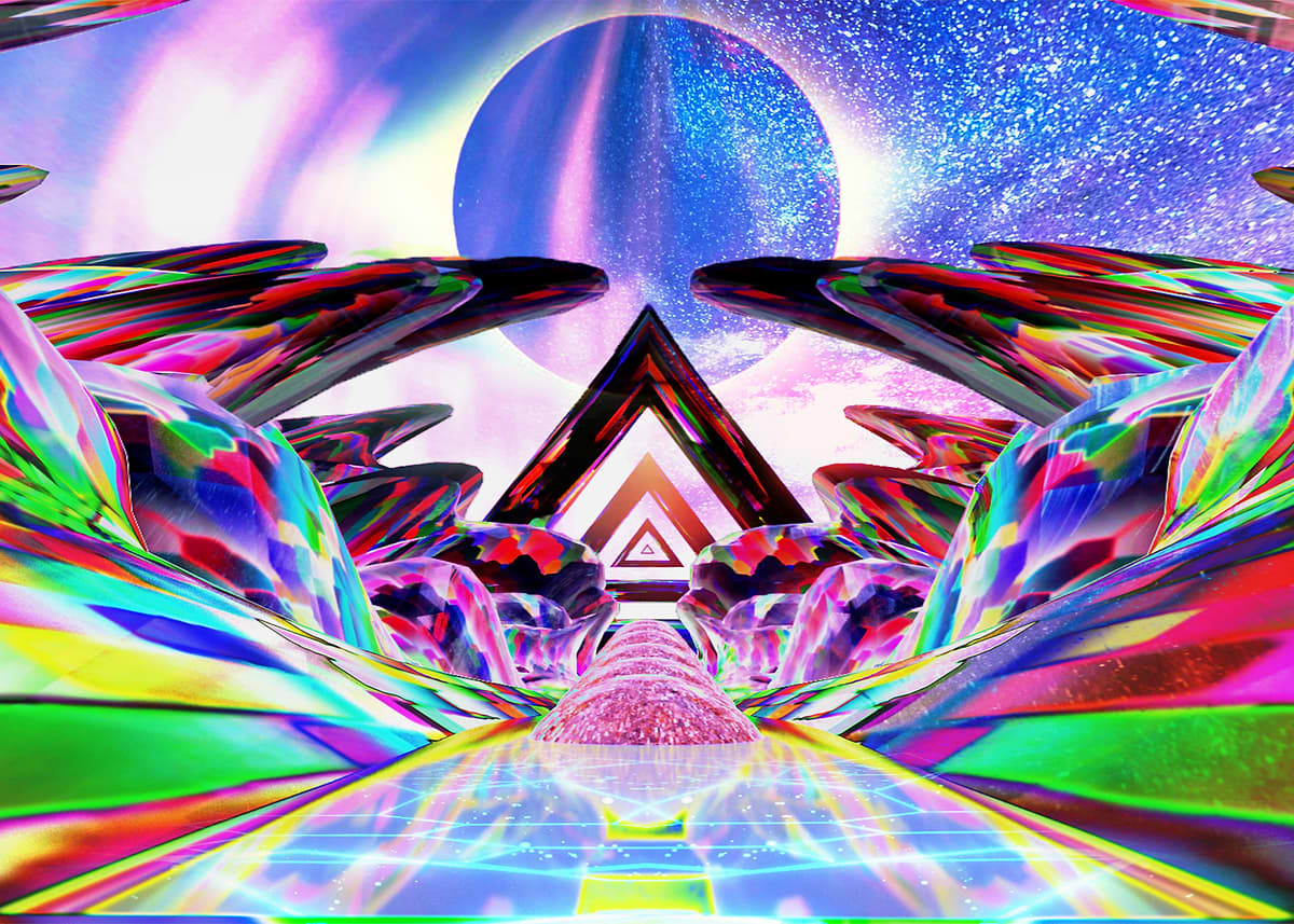 'Abstract Mountain Pathway' Poster, picture, metal print, paint by ...