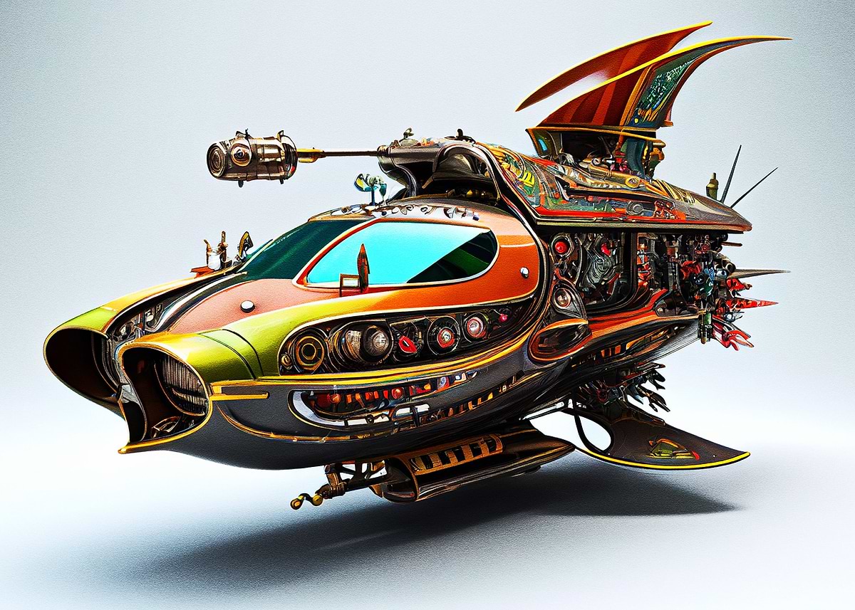 'Spaceship Portrait' Poster, picture, metal print, paint by Coffee ...