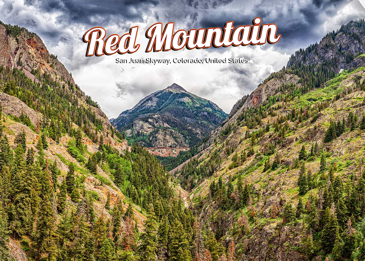 'Red Mountain Creek Valley' Poster, picture, metal print, paint by ...