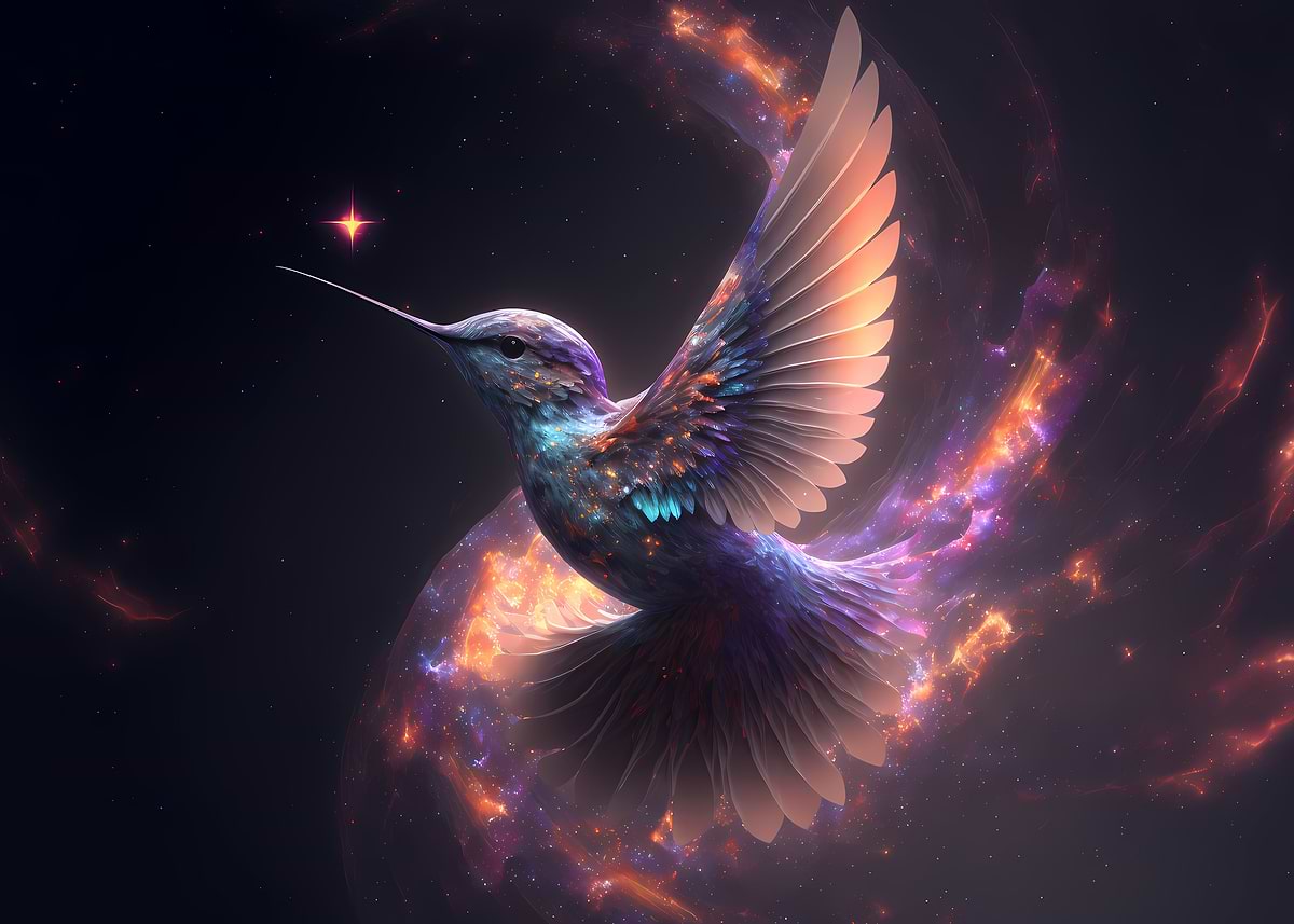 'Spirit Animal Hummingbird' Poster, picture, metal print, paint by Jiri ...