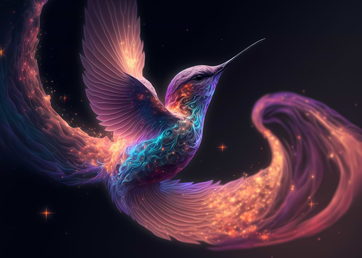 'Spirit Animal Hummingbird' Poster, picture, metal print, paint by Jiri ...