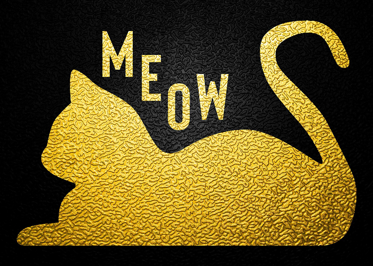 'Cute Cat Gold' Poster, picture, metal print, paint by Reality Art ...