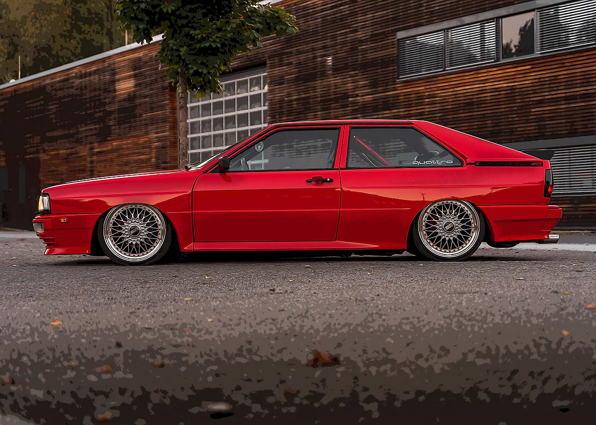 'Audi Urquattro Comic' Poster, picture, metal print, paint by Christian ...