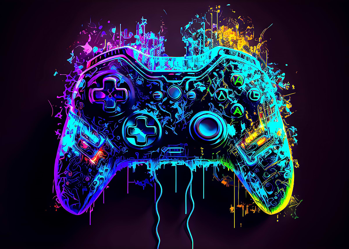 'Game Controller' Poster, picture, metal print, paint by Nemory Art ...