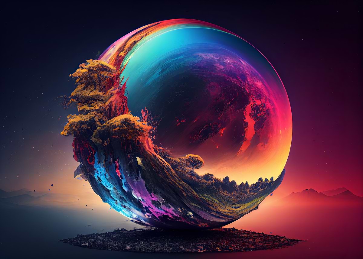 'Another World Planet' Poster, picture, metal print, paint by ...