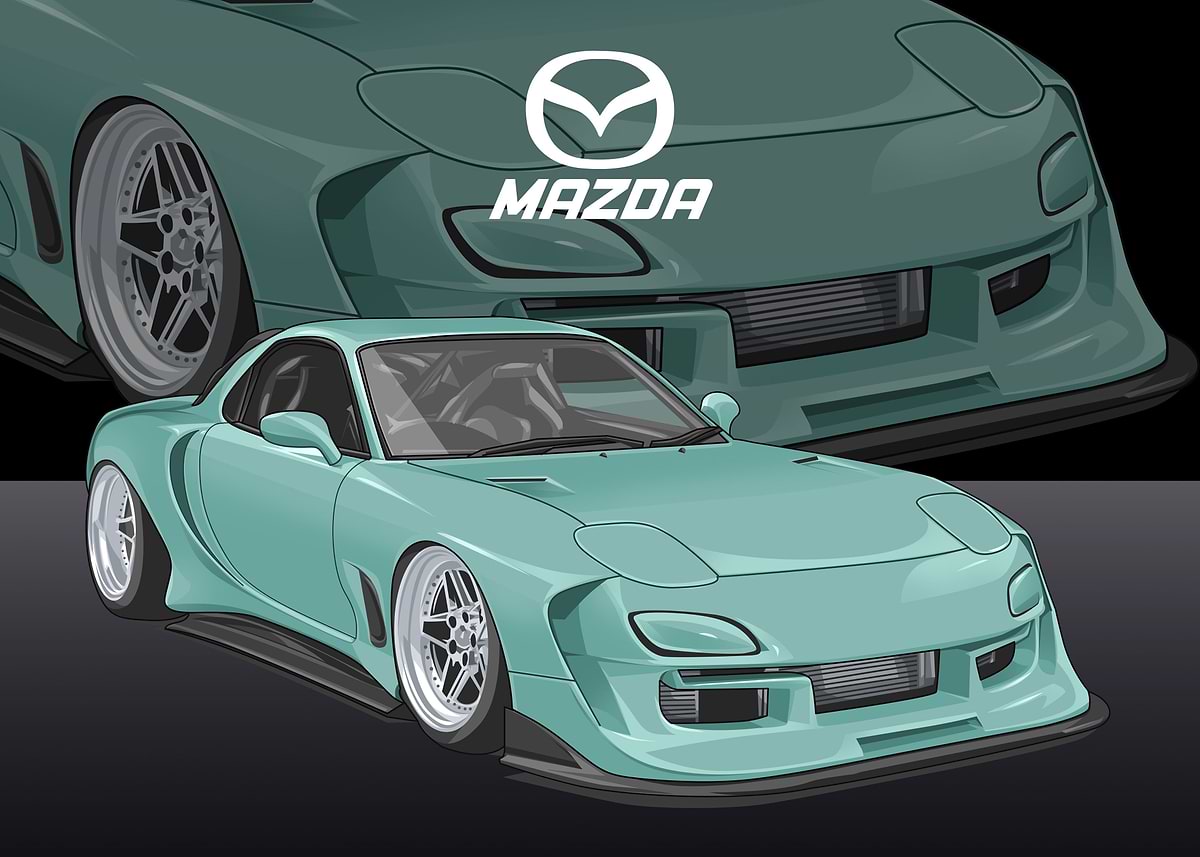 'mazda rx 7 mint' Poster, picture, metal print, paint by capture art ...